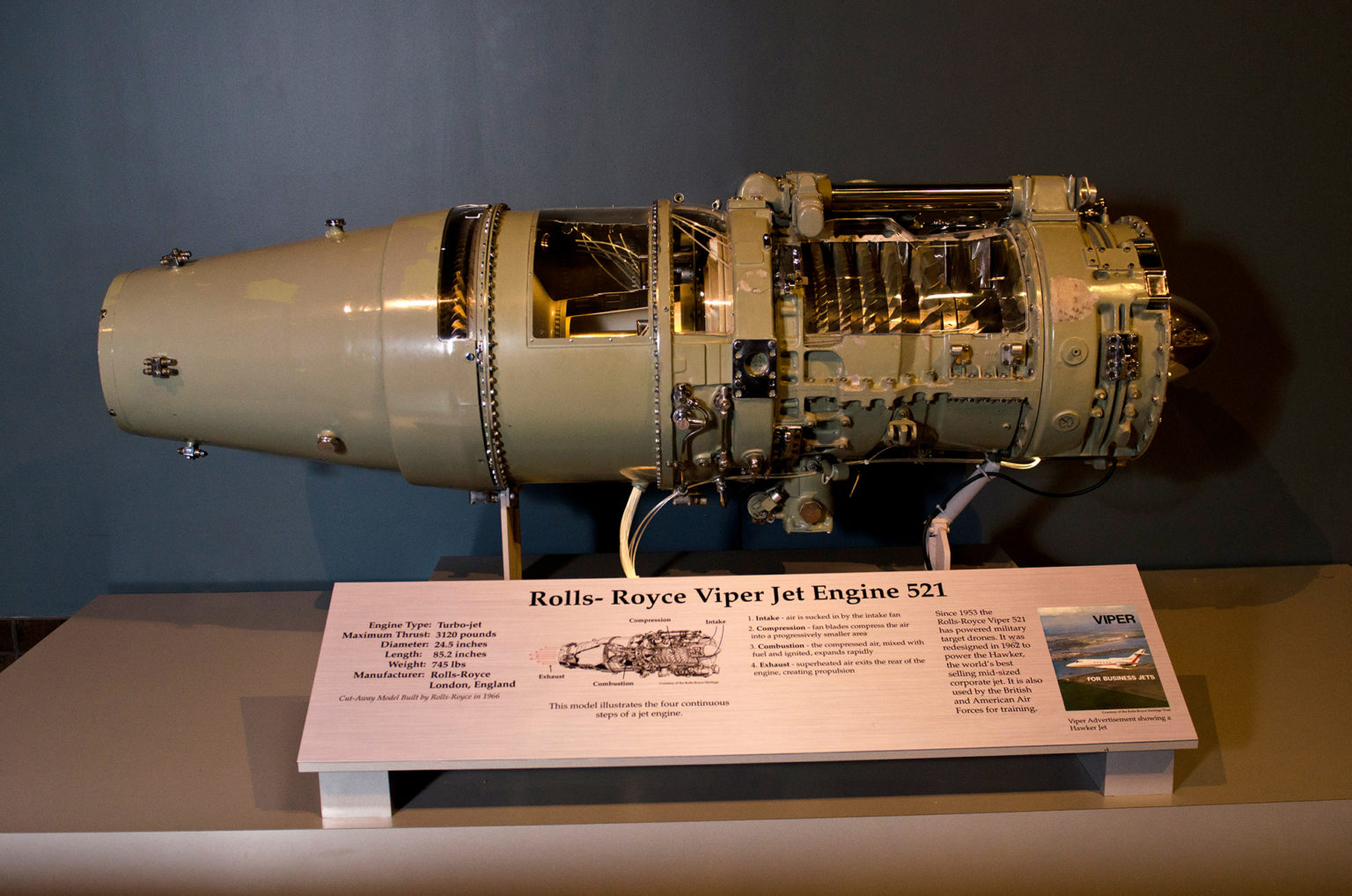Rolls Royce Viper Jet Engine model - Tellus Museum in Cartersville, Georgia